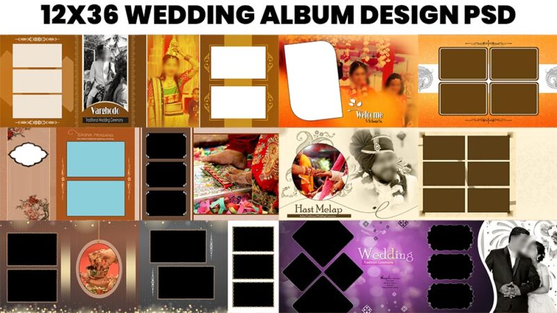 12x36 DM PSD Free Download | Wedding Album Templates