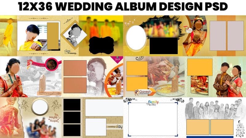 12x36 Wedding Album PSD Designs Free Download (High-Resolution)