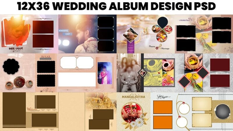 12x36 Album PSD Free Download | Editable PSD Files For Weddings