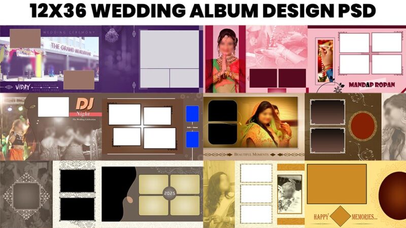 12x36 Album Design PSD Free Download | Stylish Wedding Layouts